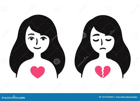 Girl With Broken Heart Stock Vector Illustration Of Clipart 151970904