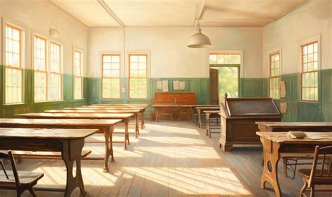 Premium Ai Image Interior Furniture Inside Class Blackboard Lesson