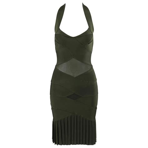 Alexander Mcqueen Ss 2006 Neptune” Green Pleated Bandage Cutout