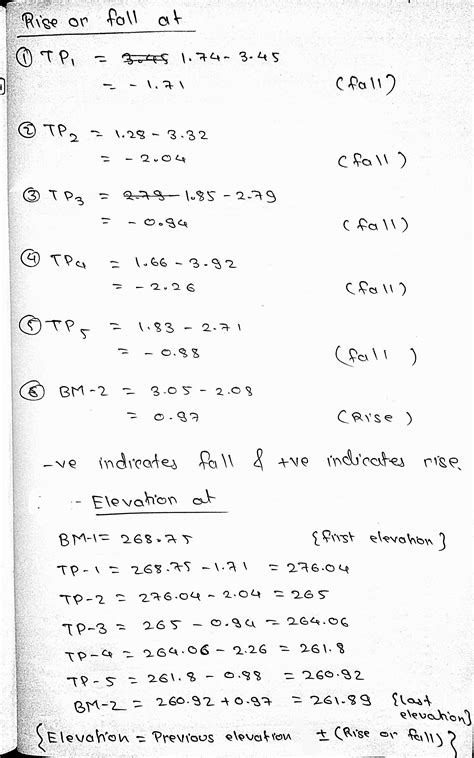 Solved Differential Leveling Complete The Differential Level Notes