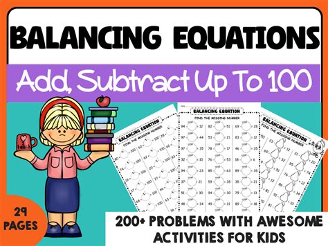Balancing Equations Equal Equation Adding And Subtraction Within 100