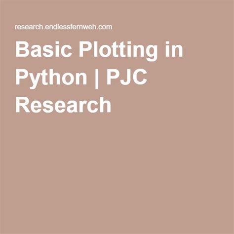 Basic Plotting In Python Pjc Research