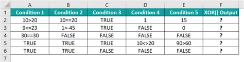 xor excel function formula examples how to use