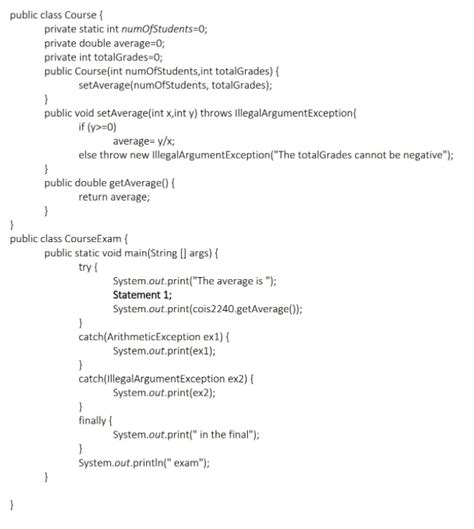 Solved Public Class Course Private Static Int