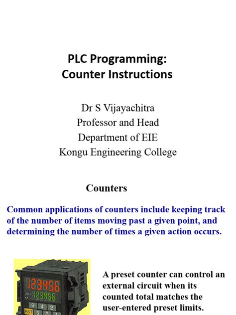 Class 18 Plc Counter Instructions Pdf Programmable Logic Controller