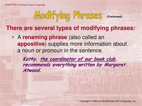 Modifying Phrase