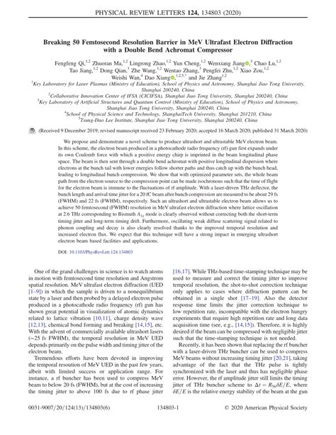 Pdf Breaking 50 Femtosecond Resolution Barrier In Mev Ultrafast