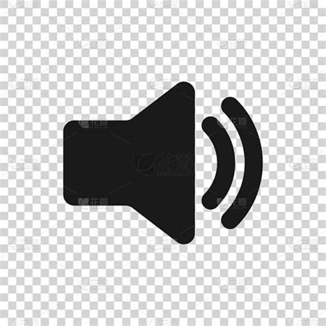 灰色扬声器音量图标 音频声音符号，媒体音乐图标隔离在透明背景上。矢量插图