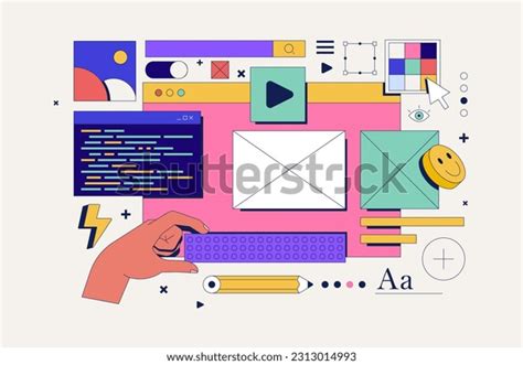 Web Development Web Design Concept Ui Stock Vector Royalty Free