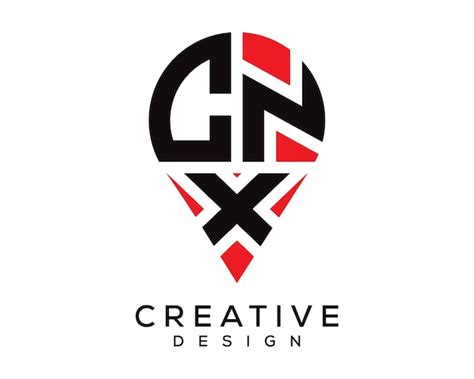 Premium Vector Cnx Letter Location Shape Logo Design
