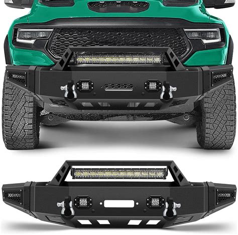 Scitoo Upgraded Textured Black Bumper Fit For 2019 2021 For Dodge Ram
