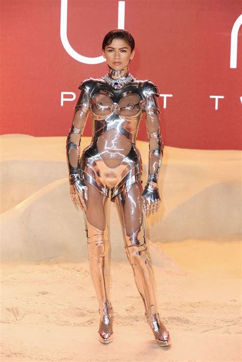 Zendaya Wears A Naked Metal Bodysuit For Dune Premiere In London