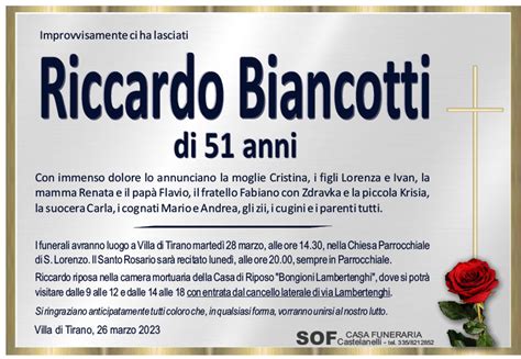 Biancotti Riccardo Necrologio Intorno Tirano