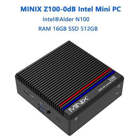 MINIX Z DB Fanless Mini PC Intel N GB DDR GB SSD Windows Pro K Display
