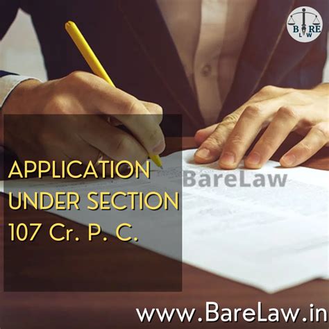 Application Under Section 107 Crpc Barelaw