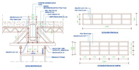 Structural Beam Formwork Plan With Reinforcement Details