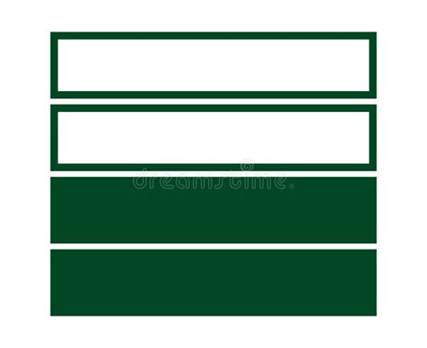 Rectangle Geometric Shape And Rectangle Outline Green Collection Stock Vector Illustration Of