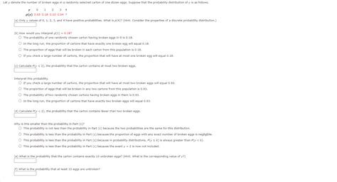 solved let y denote the number of broken eggs in a randomly