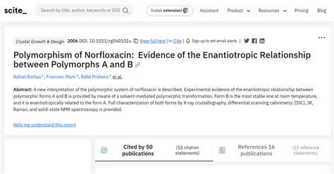 Polymorphism Of Norfloxacin Evidence Of The Enantiotropic Relationship