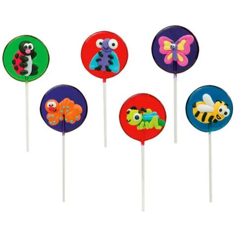 Bugs Hard Candy Lollipops 12 Piece Pack Candy Store