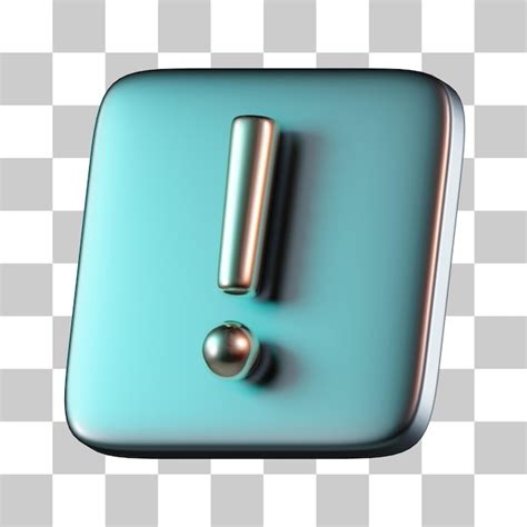 Premium Psd Rectangle Warning Exclamation Sign 3d Icon