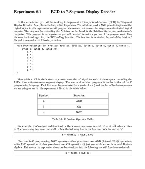 Solved Experiment BCD To Segment Display Decoder In Chegg