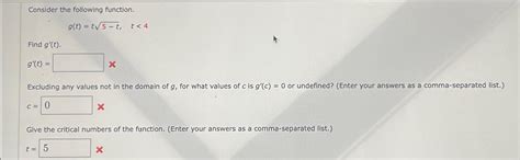 Solved Consider The Following Function G T T T T
