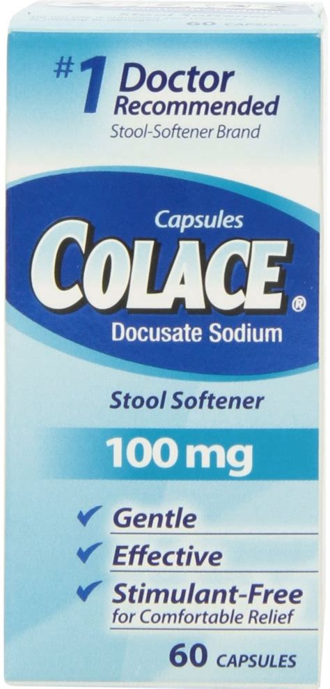 Colace Suavizante De Heces Cápsulas De 100 Mg 60 Ea Pack De 6