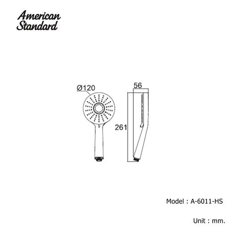 A 6011 Hs ชุดฝักบัวสายอ่อน 3 ฟังก์ชั่น พร้อมสายและขอแขวน รุ่น Slim