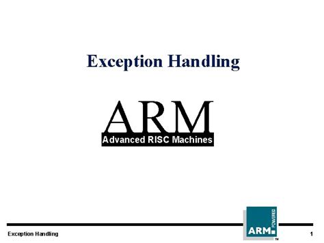 Exception Handling Arm Advanced Risc Machines Exception Handling