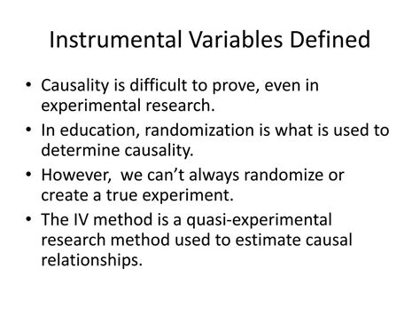Ppt Instrumental Variables Powerpoint Presentation Free Download Id 690703