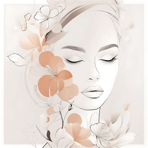 Premium Photo Minimalism Abstract Modern Continuous Single Line Woman Face Portrait