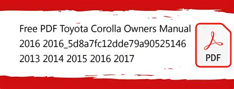 Free Pdf Toyota Corolla Owners Manual 2016 20165d8a7fc12dde79a90525146