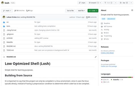 Losh A Low Optimized Shell Project Lohan Yrvine Oliveira Pinheiro Posted On The Topic Linkedin