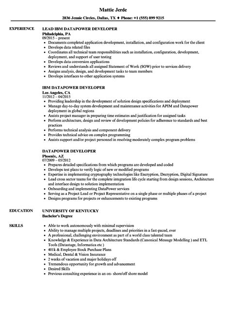 datapower developer resume samples velvet jobs