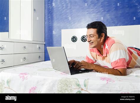 1 Adult Man Laptop Working Stock Photo Alamy
