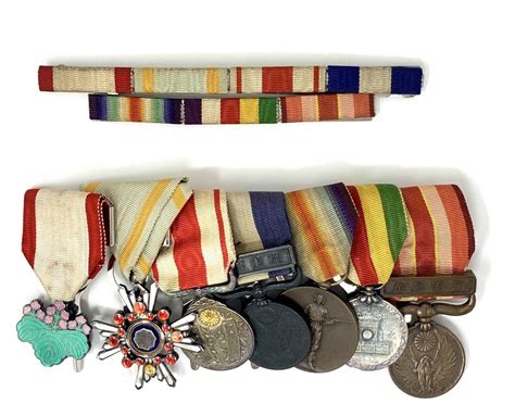 Ww1 Wwii Japanese Soldier War Uniform 7 Medal Bar Lot Set Japan