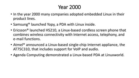Unit 3 History Of Embedded Linuxembedded Linux Pptx