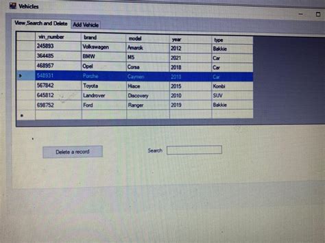 Insert And Delete And Search Create A Suitable Database