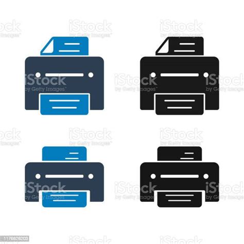 Printer Icon Set Flat Style Vector Eps Stock Illustration Download