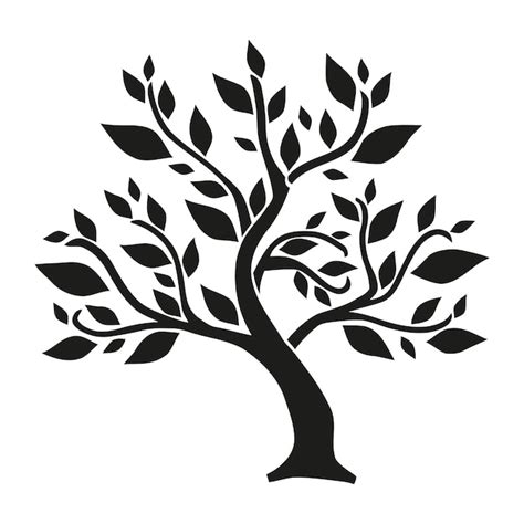 Premium Vector Black And White Tree Icon