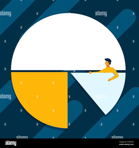 Man Drawing Holding A Pie Chart Piece Showing Graph Design Gentleman Standing Design Completing