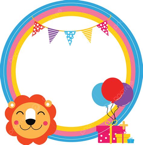 선물 장식과 다채로운 풍선 벡터 이미지와 투명 Twibbon 디자인 생일 축하해 아기 생일 귀여운 생일 리본 Png 일러스트 및 벡터 에 대한 무료 다운로드