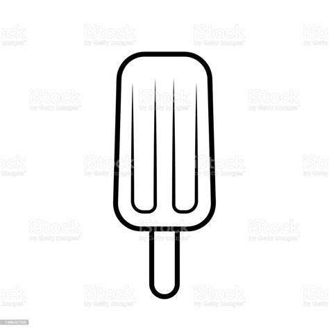 아이스크림 블랙 개요 아이콘 단일 제품 간단한 여름 기호 0명에 대한 스톡 벡터 아트 및 기타 이미지 0명 검은색 과일 Istock