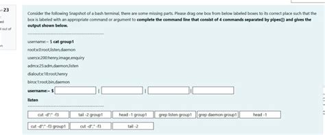 solved on 23 ed consider the following snapshot of a bash