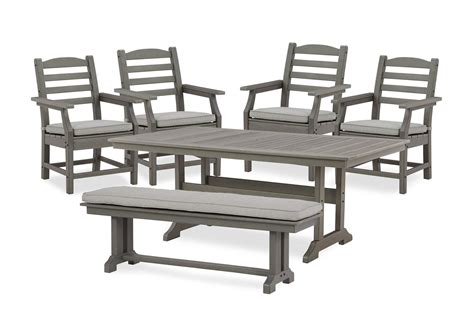 Visola Outdoor Dining Table With 4 Chairs And Bench Set