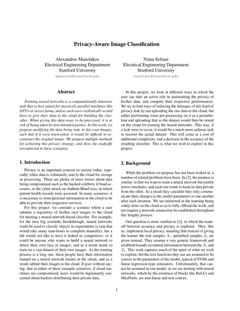 Pdf Privacy Aware Image Classification