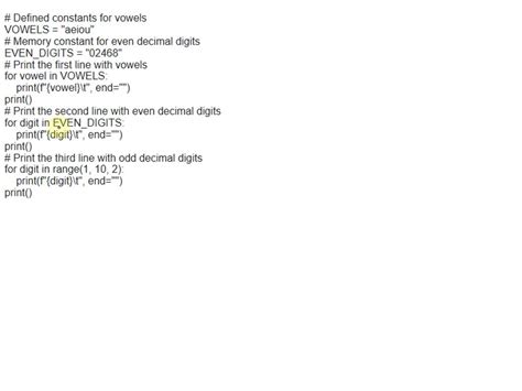 Write A Program That Uses Defined Constants For The Vowels In The