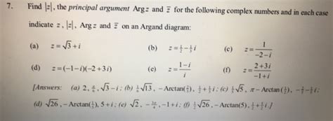 Solved Find L The Principal Argument Argz And For The Chegg