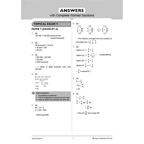 Primary 5 Exam Questions Topical Maths Pack
